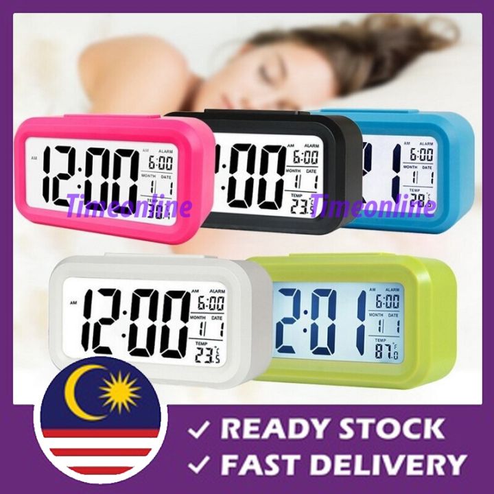 Smart LED Clock Digital Big Screen Desktop Alarm Clock Calendar ...