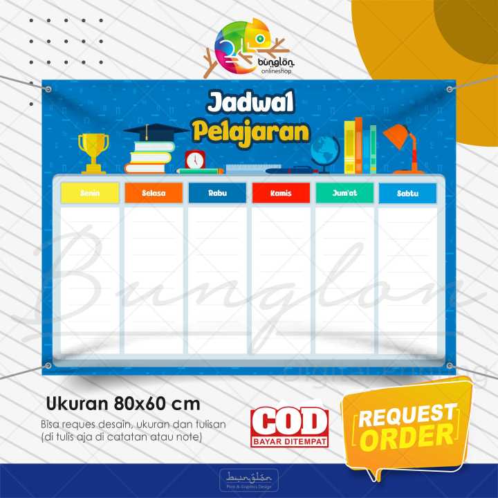 Spanduk & Banner Jadwal Pelajaran Keren Model AM | Lazada Indonesia