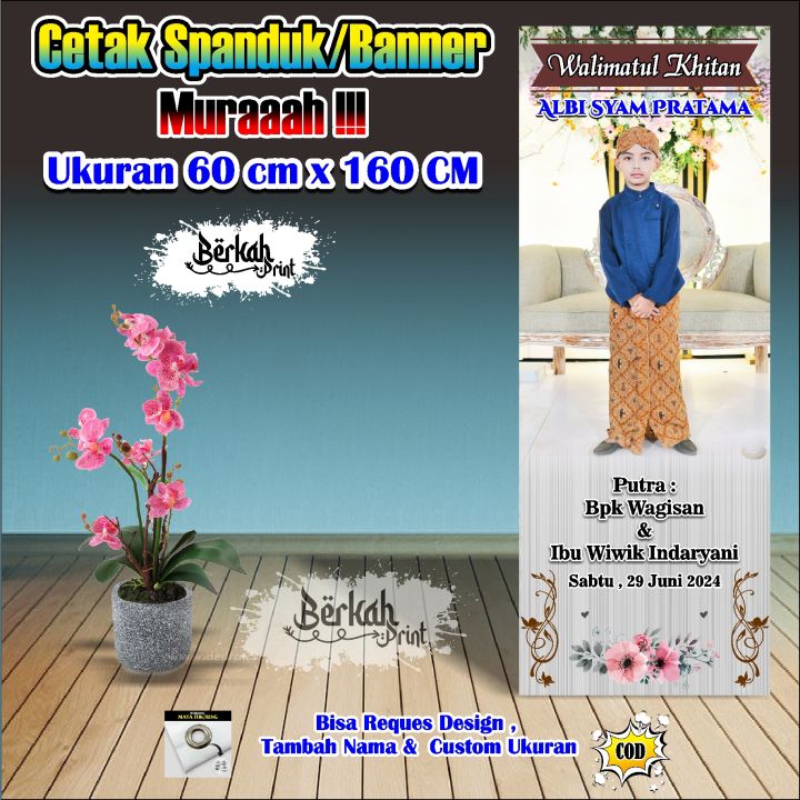 Spanduk Banner khitanan Ukuran 60 cm x 160 cm | Lazada Indonesia