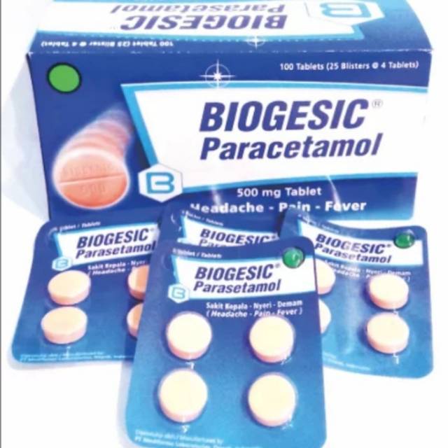 Biogesic Parcetamol per BOX isi 25 Strip (100 Tablet) | Lazada Indonesia