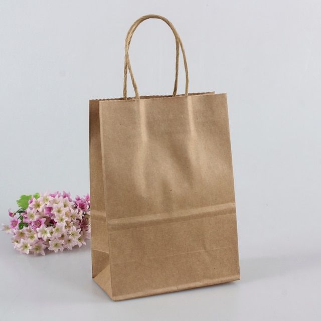 5/10/20/30pcs Colorful cowhide styles Festival Gift Kraft Paper Bag ...