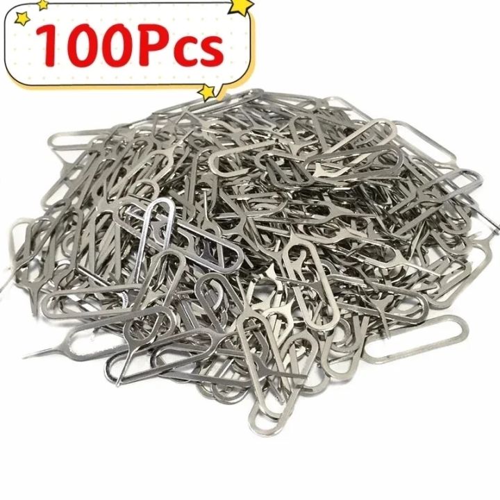 100Pcs Universal Mobile Phone SIM Ejector Tool Eject Sim Card Tray Open ...