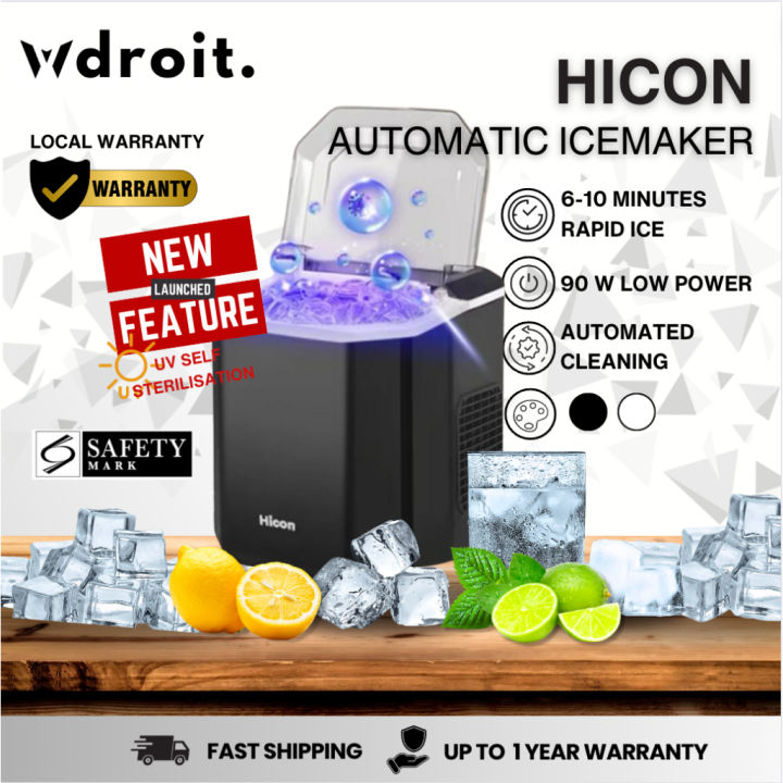Hicon Ice Maker Bullet Shape Automatic Self Clean Function Household ...