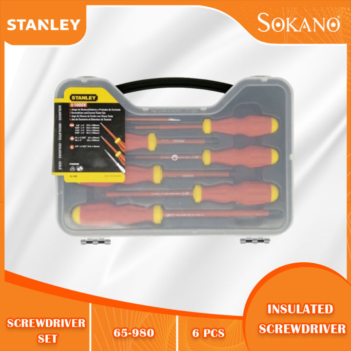 STANLEY 65-980 6 Pcs Insulated VDE Screwdriver Set ( 65980 , 60175 , STMT60175) | Lazada
