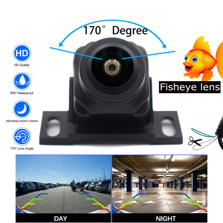 HD Camera 170 Degree Fisheye Lens Starlight Night Vision Vehicle Front ...