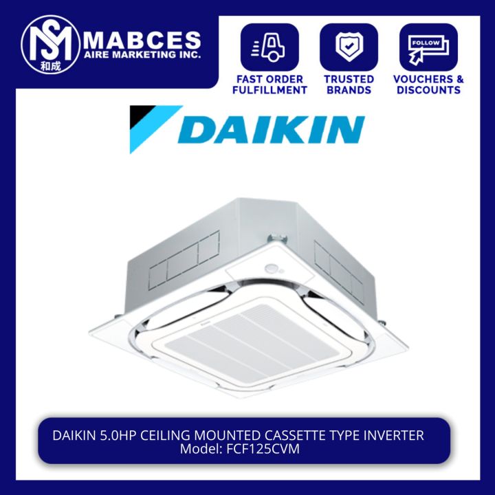 Daikin 5HP Ceiling Cassette With Standard Decorative Panel (White ...