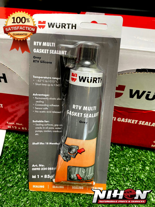 WURTH RTV MULTI GASKET SEALANT GREY FOR HIGH TEMPERATURE (85g ...