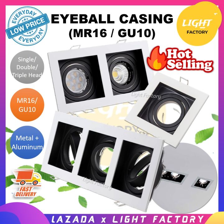 Eyeball Fitting GU10 MR16 Recessed Casing Round / Square Eyeball Frame ...