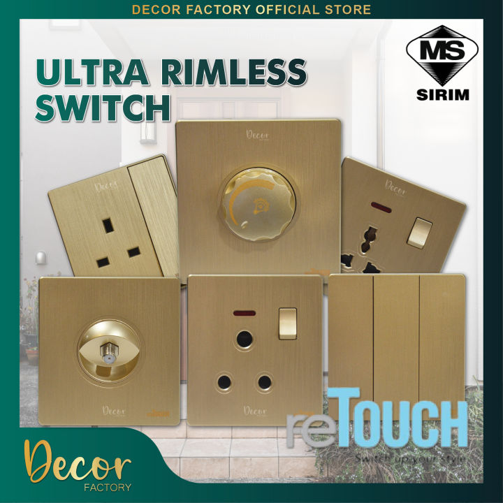 [SIRIM] RETOUCH ULTRA RIMLESS 16A Wall Switches & Sockets Multiple GANG ...