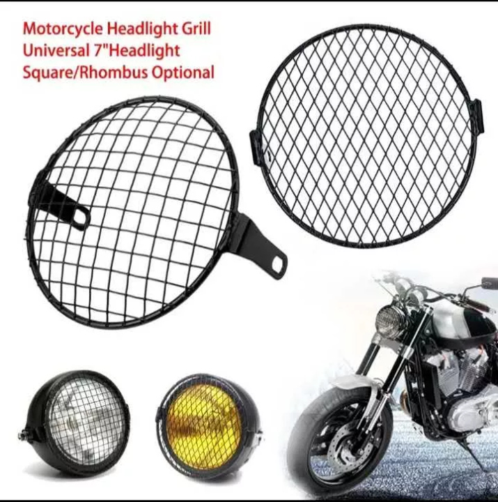 HIGH QUALITY 6.5 UNIVERSAL MOTORCYCLE HEADLIGHT GRILL SMALL | Lazada PH