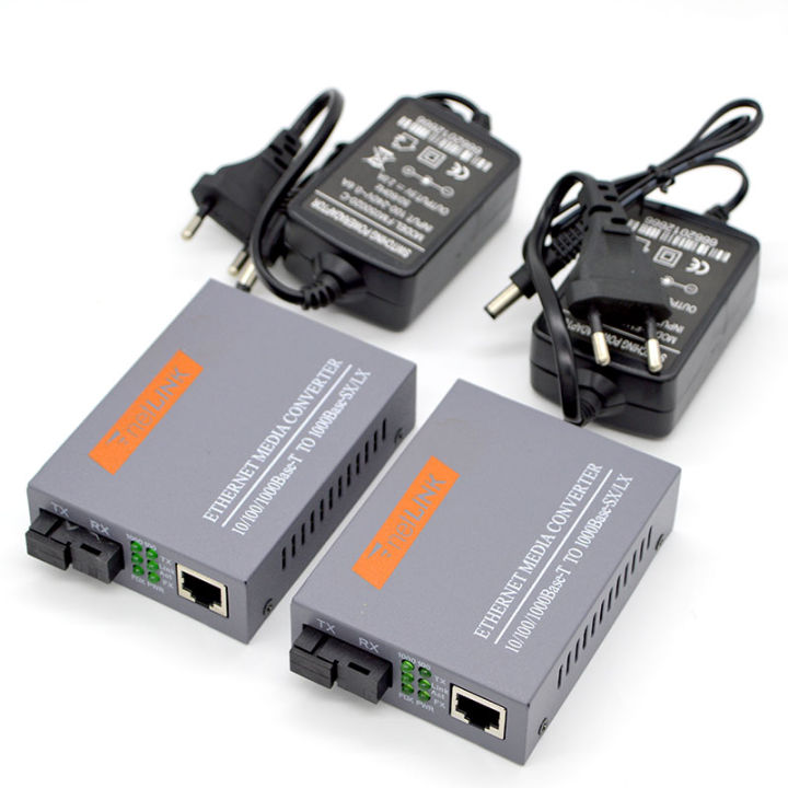 1pair Gigabit Optical Fiber Transceiver Single-Mode Single Fiber ...