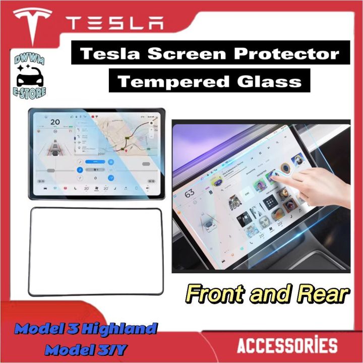 Tesla Model 3 Highland Model Y Model 3 Screen Protector Tempered Glass ...