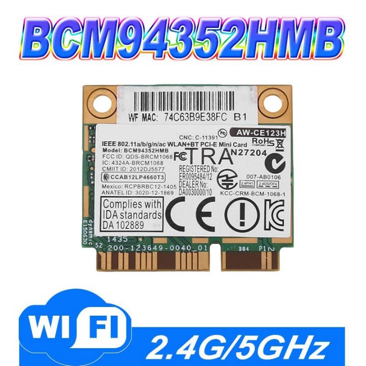 1 Pcs for AzureWave BCM94352HMB WIFI Card Mini PCIe 802.11AC 867Mhz ...