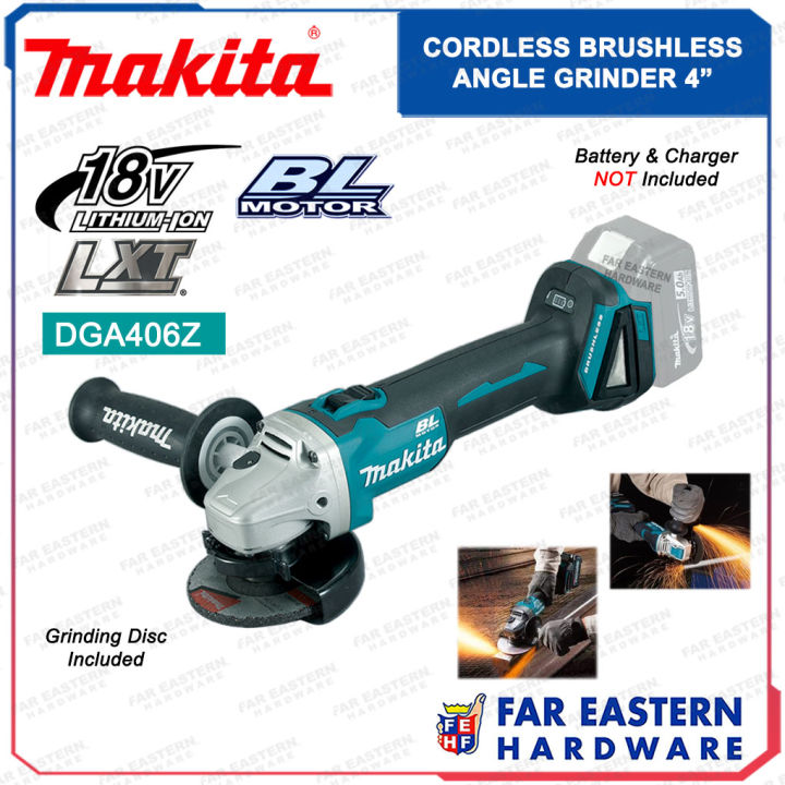 MAKITA DGA406Z Cordless Brushless Angle Grinder 4" 18V (Baretool ...