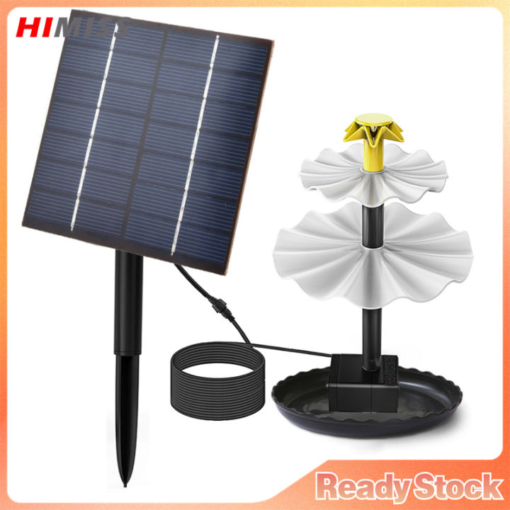 HIMISS 3 Tiered Bird Bath With 2.5W/ 4W Solar Pump, Water Feature ...