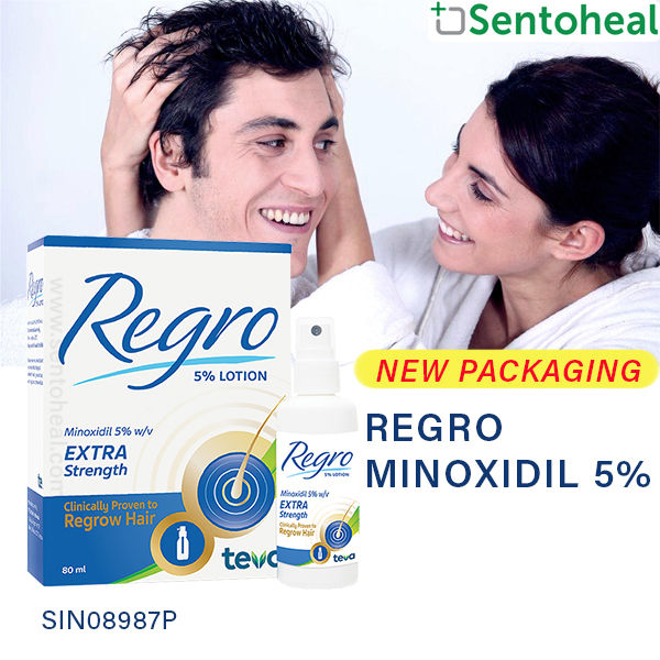 REGRO (topical minoxidil) 5% Hair Lotion 80ml 40 days supply ...