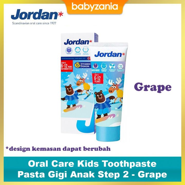 Jordan Oral Care Kids Toothpaste Pasta Gigi Anak Step 2 - Grape ...