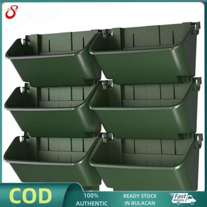 Wall Plant Pot Stackable Vertical Garden Pot Balcony Indoor Wall Fence ...