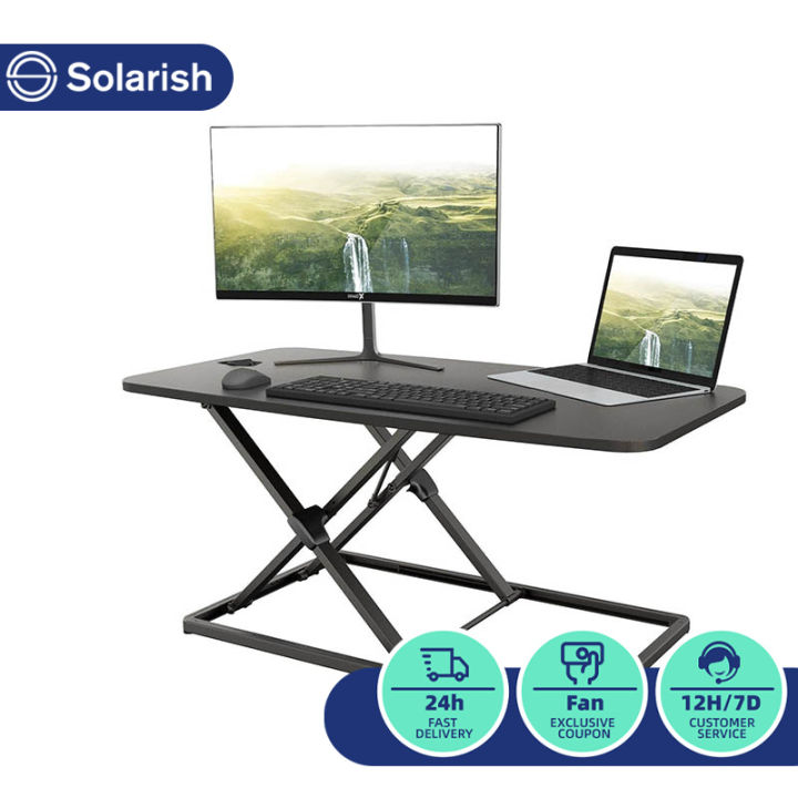 Solarish Sitting Standing Convertible Desk Workstation Riser with ...