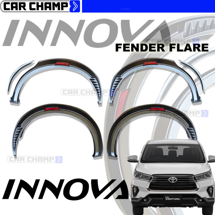 Toyota Innova 2016 to 2023 Slim wheel arch Fender flares with Red ...