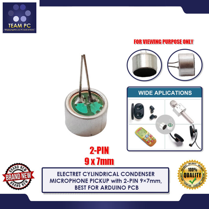 TEAM PC ELECTRET CYLINDRICAL CONDENSER MICROPHONE PICKUP with 2-PIN 9× ...