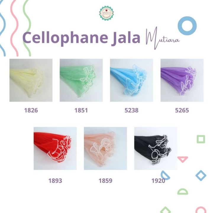 ANEKA - [ ROLL ] Kain Jala Cellophane Buket Bunga Gelombang Mutiara DIY ...