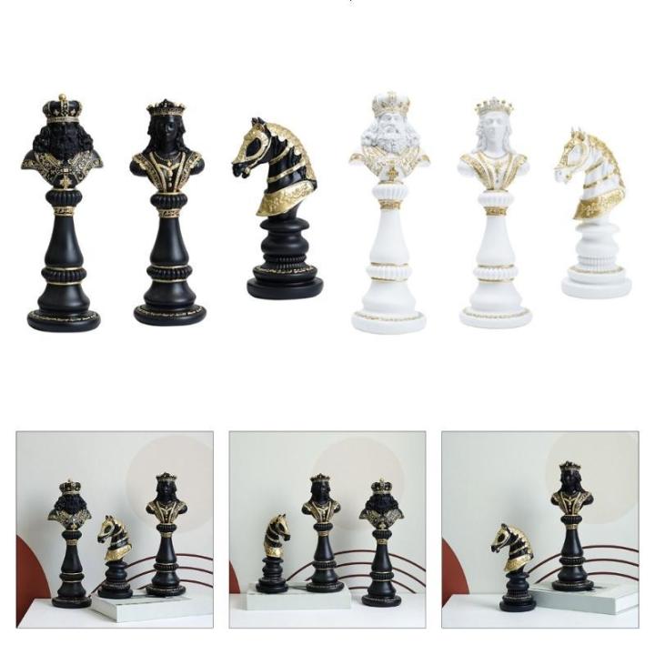 Resin Chess Statues Queen/King/Horse Sculpture for Sophisticated Home ...
