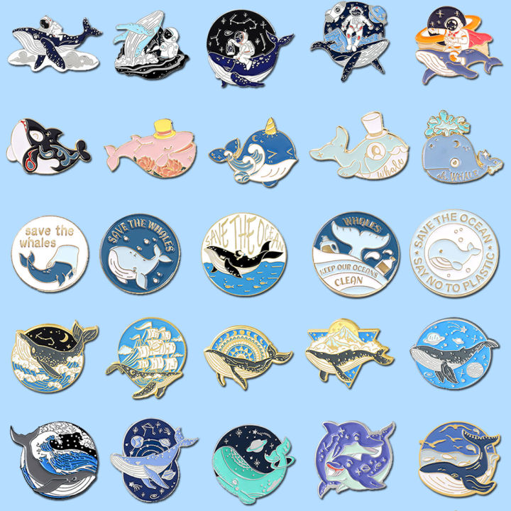 Save The Ocean Enamel Cute Glamorous Elegant Pins Stop Plastic! Brooch ...