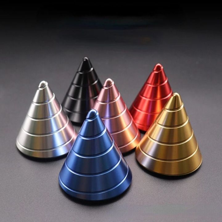 POUKL Mini Metal Cone Finger Gyroscope Colorful Metal Cone Gyroscope ...
