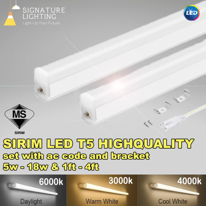 Led T5 Tube Light Set [ SIRIM ] 3 Pin Come with Ac code and Bracket Set ...