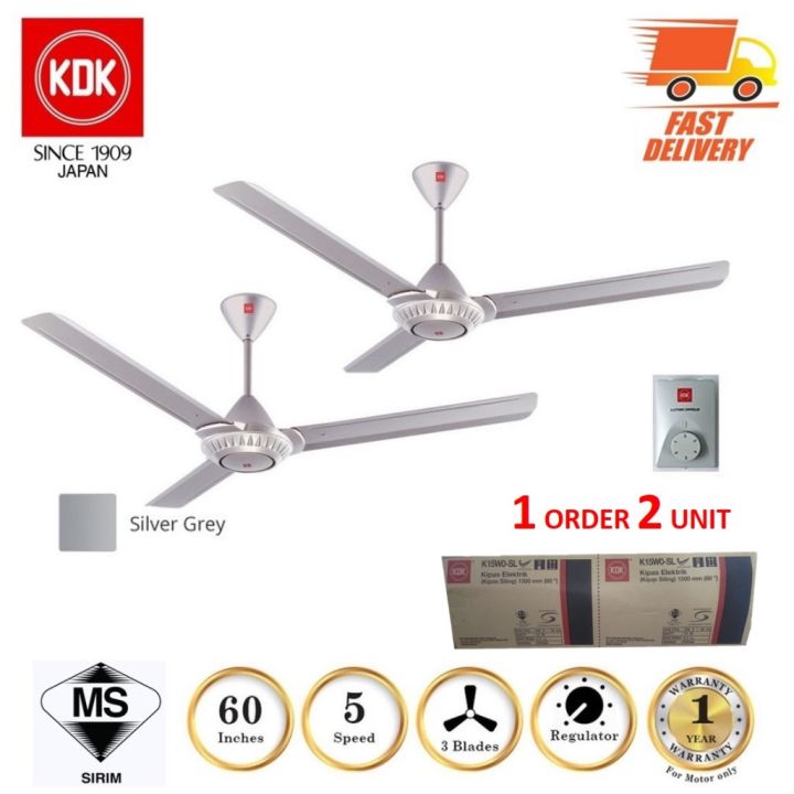 KDK K15WO-SL Regulator Ceiling Fan 60'' (Silver) | Lazada