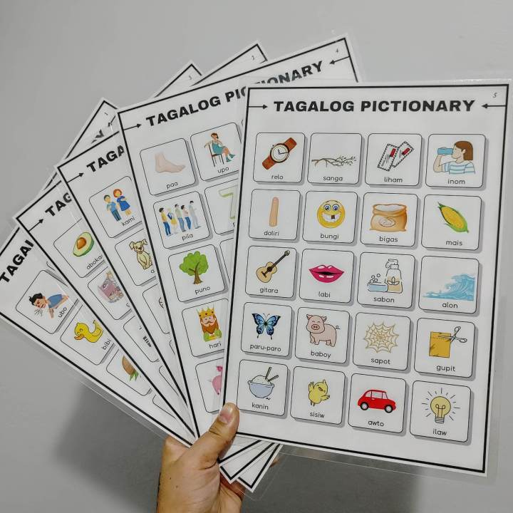 100 Pangungusap Tagalog reading practice, Tagalog Pictionary- laminated ...