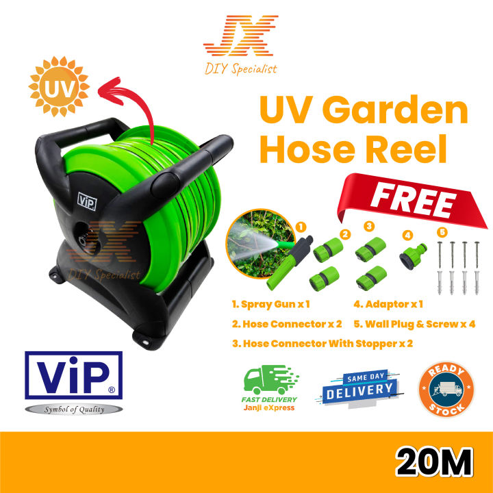 ViP Hose Reel Set 20M & 15M Outdoor Garden Hose with Accessories 1/2 ...