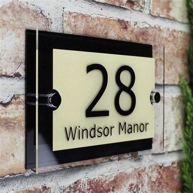 Customize House Number Plate Modern House Address Door Number Name ...