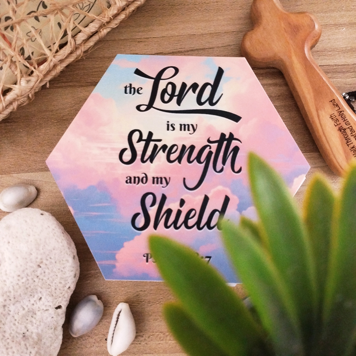 PSALM 28:7 | HEXAGON SINTRA WALL DECOR / BIBLE VERSE - SMALL SIZE ...