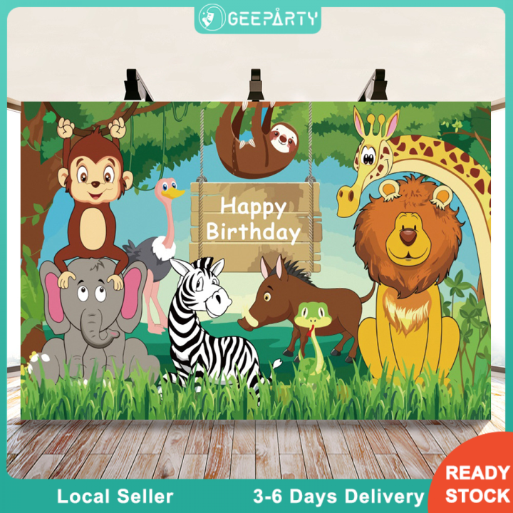 Jungle Animal Backdrop For Kids Birthday Party Decorations Photography ...