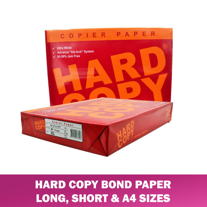 Hard Copy Paper Short Long & A4 Size Bond Paper Per Ream 500 Sheets ...