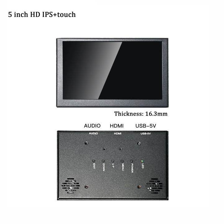 LZD 2023 new monitor 5 inch portable touch screen monitor 800x480 ips metal case USB small ...