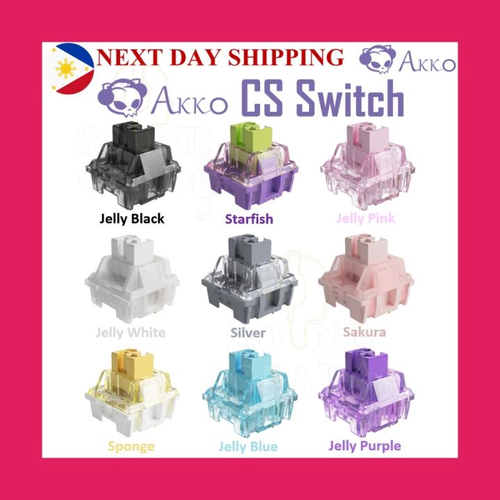 Akko CS Switch AKKO Dust proof Silver / Jelly Black White Blue Pink Sponge Starfish | Lazada PH