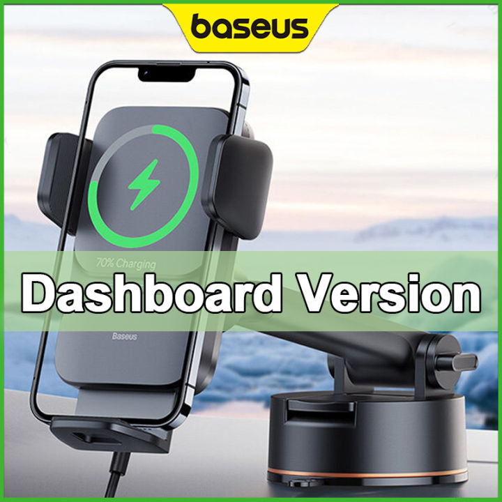 Baseus Car Mount Qi 15W Wireless Phone Charger Auto Alignment Holder ...