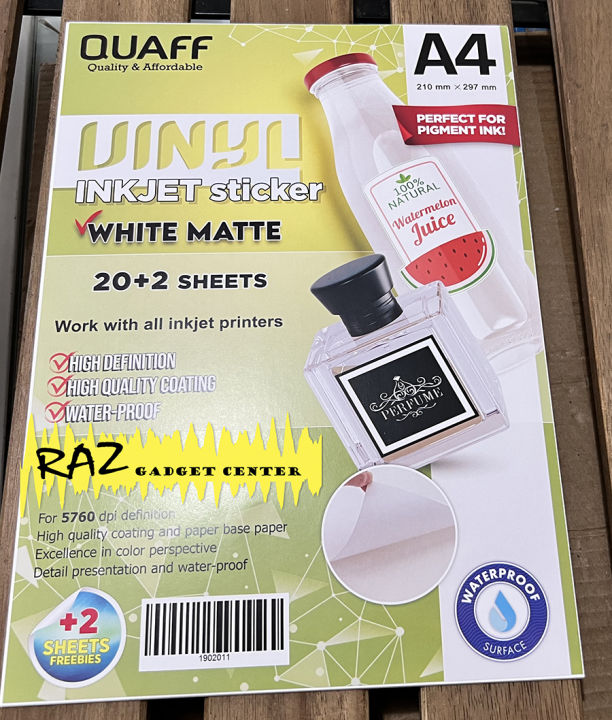 QUAFF PP Pearl Sticker A4 Size Glossy / Matte 20 sheets | Lazada PH