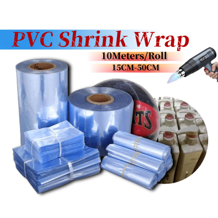 PVC transparent heat shrinkable film, tube film with film on both ends ...