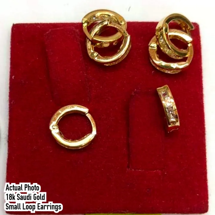Saudi Gold 18k Small Loop Earrings | Lazada PH