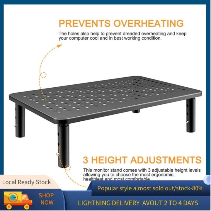 【Hot Sale】 Metal Monitor Stand Riser with Drawer and Mesh Platform for ...