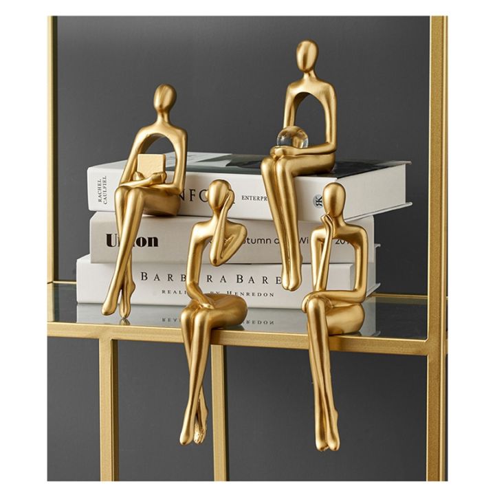 [Hanna lian] Thinker Statue Abstract Figure Sculpture Small Ornaments ...