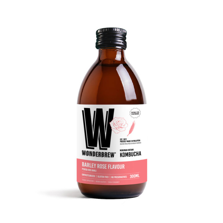 WonderBrew Barley Rose Kombucha (300ml) - Halal & MeSTI Certified Low ...