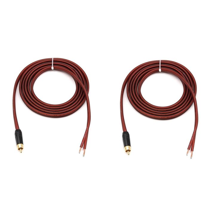 2pcs Rca Speaker Cable Bare Wire Speaker Wire To Rca Plugreplace Rca Plug Connector Adapter To