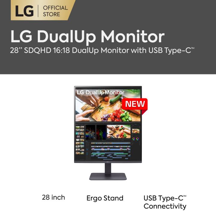 LG 28" 28MQ750 Nano IPS SDQHD 16:18 HDR10 60Hz 5ms KVM USB Type-C ...