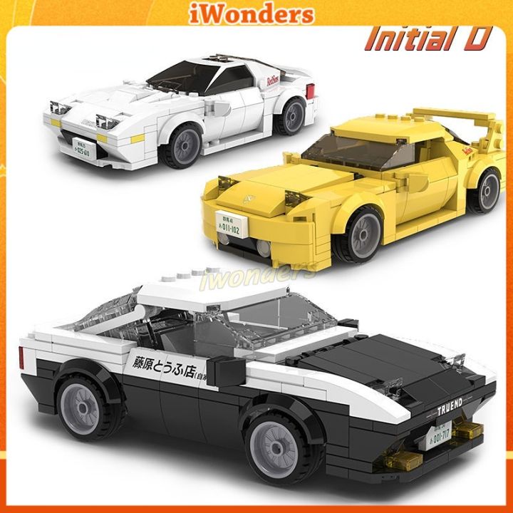 Scale Initial D AE86 Racing Car Creativity Building Blocks Mazda FC35 ...