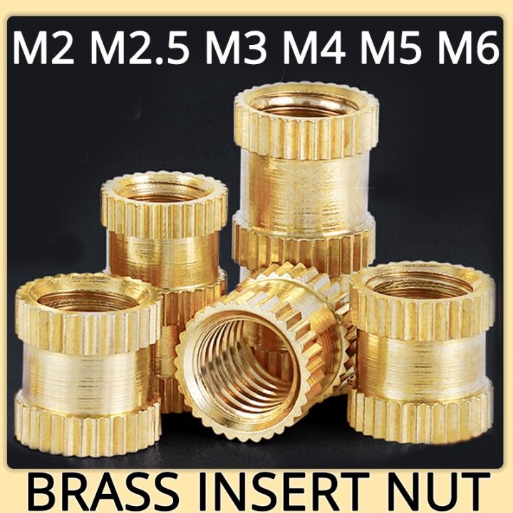 M2 M2.5 M3 M4 M5 M6 Brass Insert Nut Knurl Threaded Embedded Copper Nutsert For Plastic ...